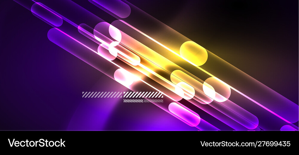 Glass neon block and lines abstract background Vector Image