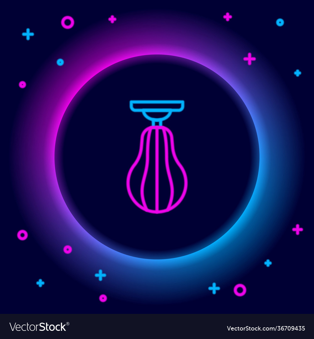 Glowing Neon Line Punching Bag Icon Isolated Vector Image