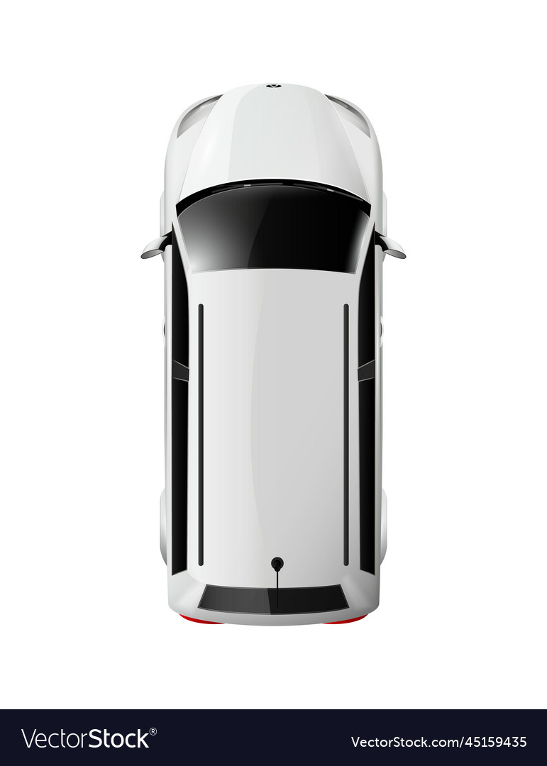 Hatchback top view composition Royalty Free Vector Image