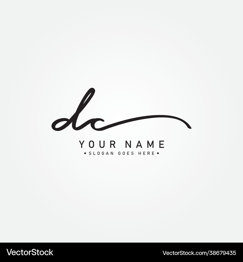 Initial letter dc logo - hand drawn signature logo