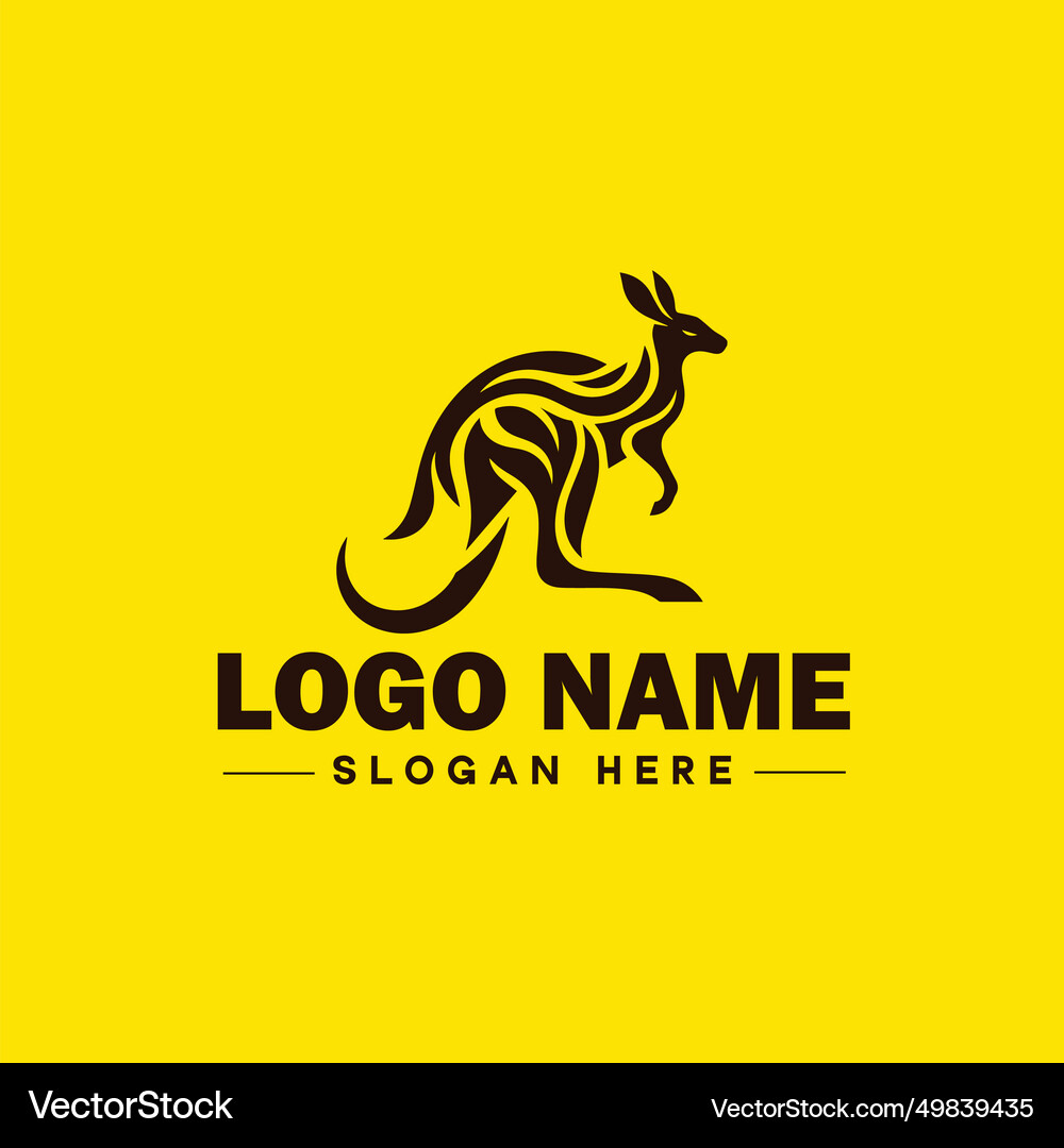 Kangaroo logo and icon symbol clean flat modern Vector Image