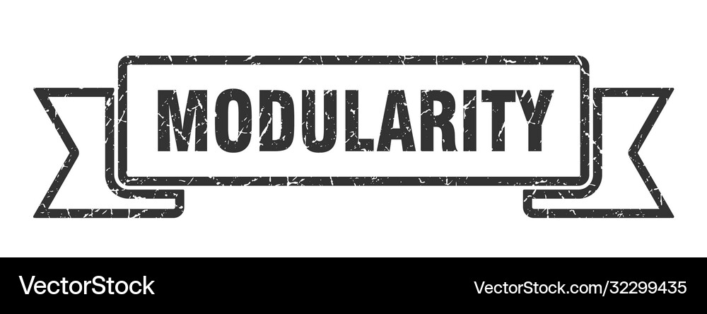 Modularity ribbon grunge band sign Royalty Free Vector Image