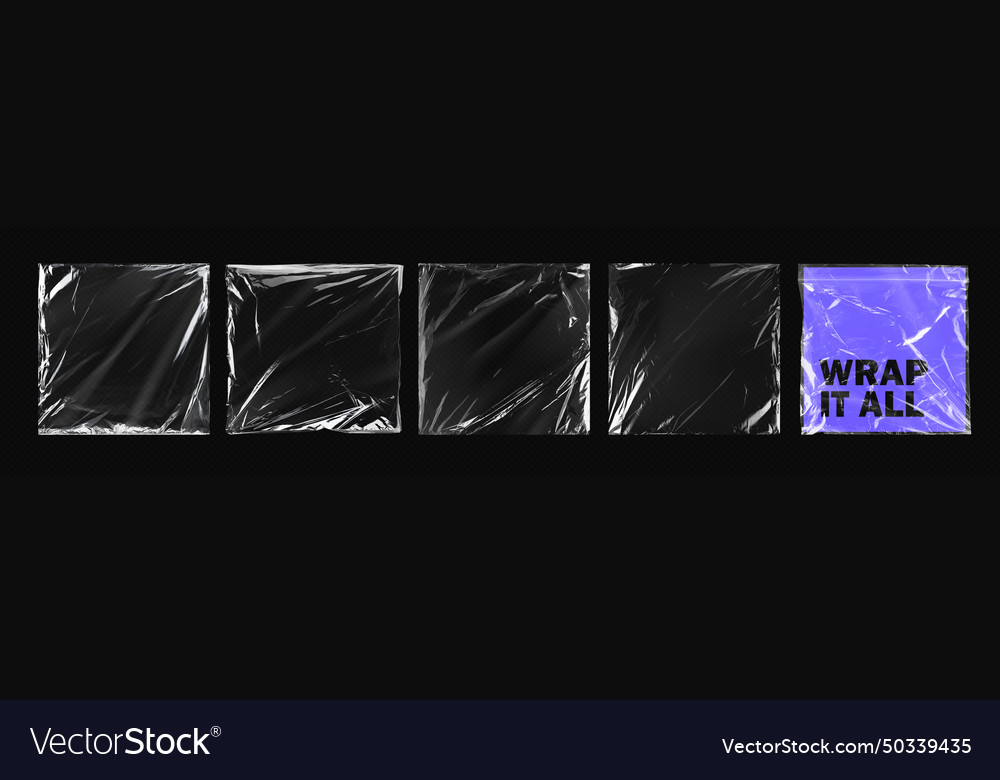 Plastic packaging texture overlay effect torn Vector Image