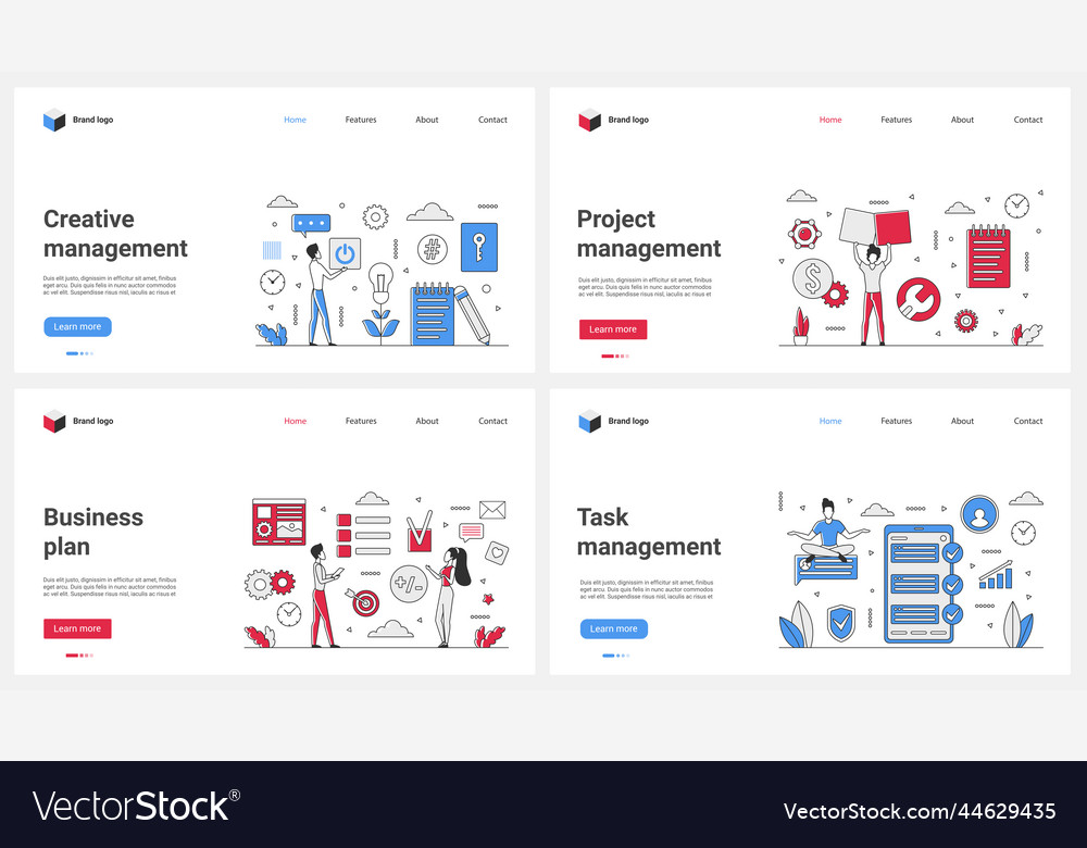 Project management business plan and list task Vector Image