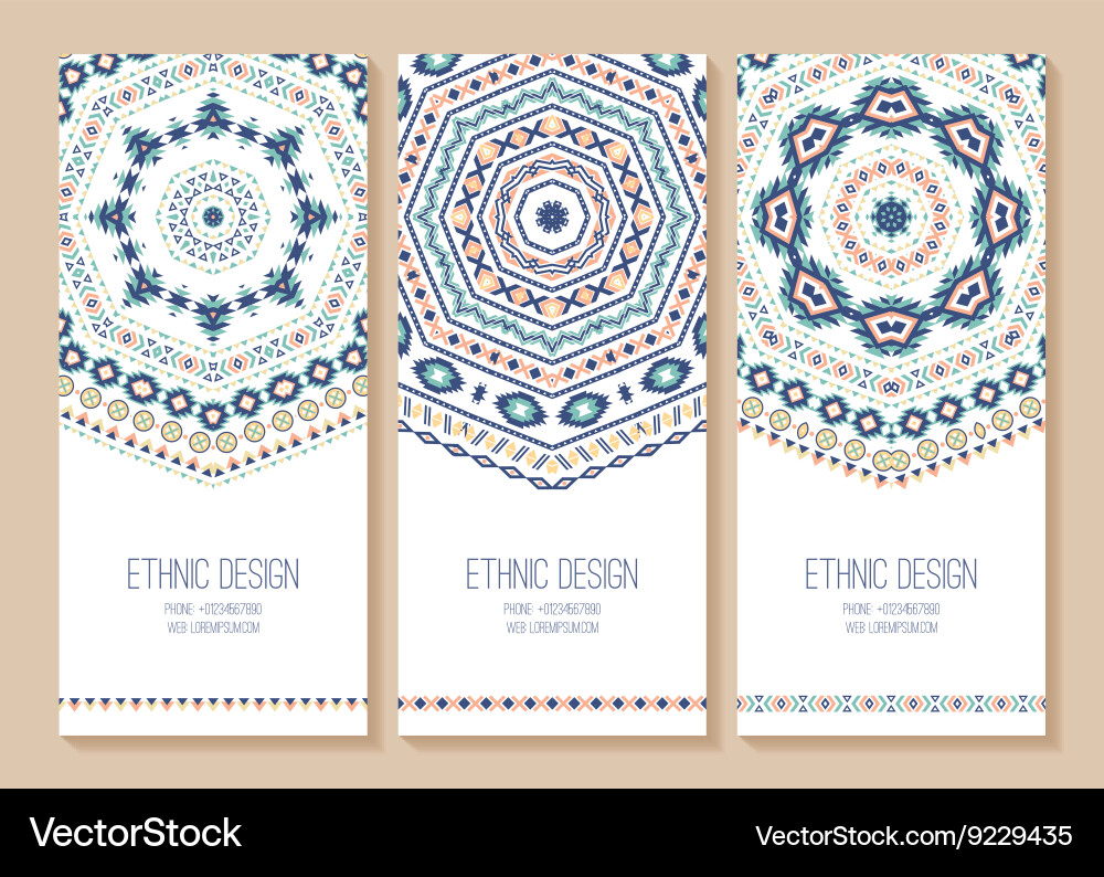 Set of ethnic banners Royalty Free Vector Image
