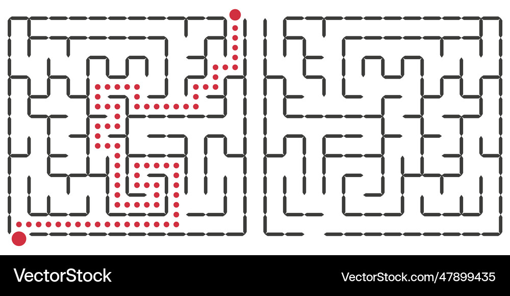 Square maze a fun educational game for developing Vector Image