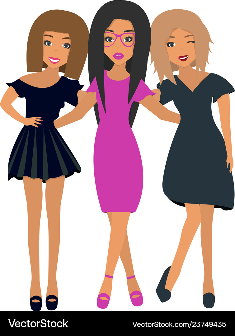 Three Friends Hugging Royalty Free Vector Image