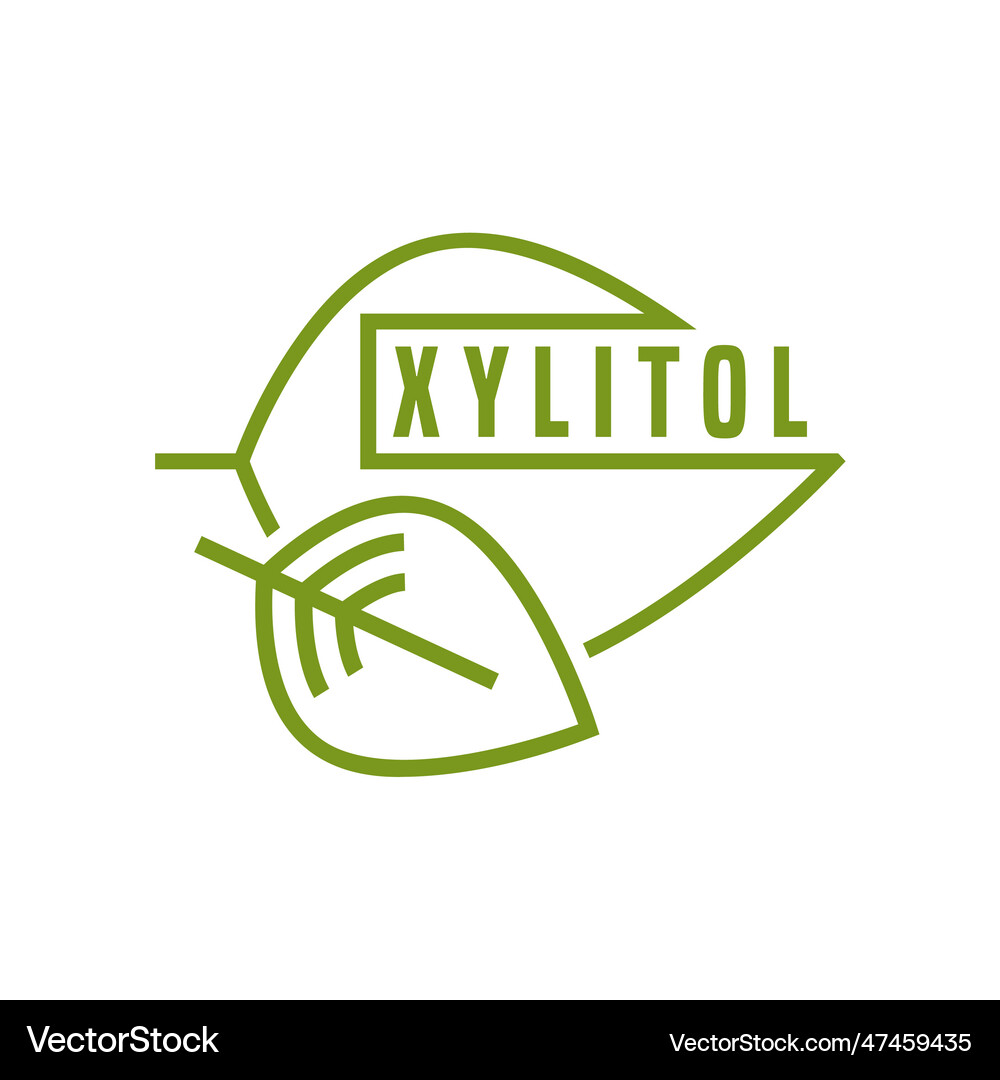 Xylitol linear icon pictogram editable Royalty Free Vector