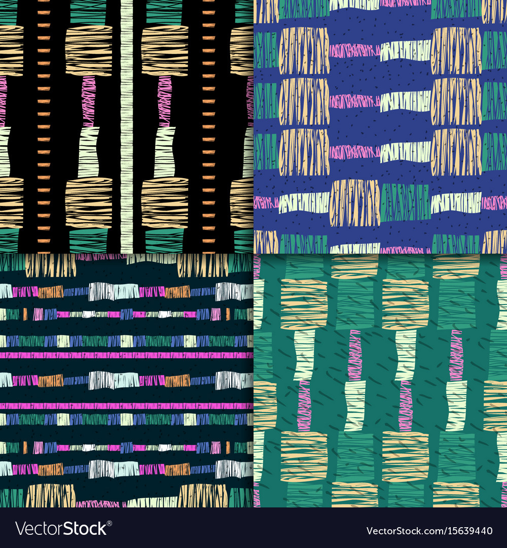 Abstract seamless pattern set Royalty Free Vector Image