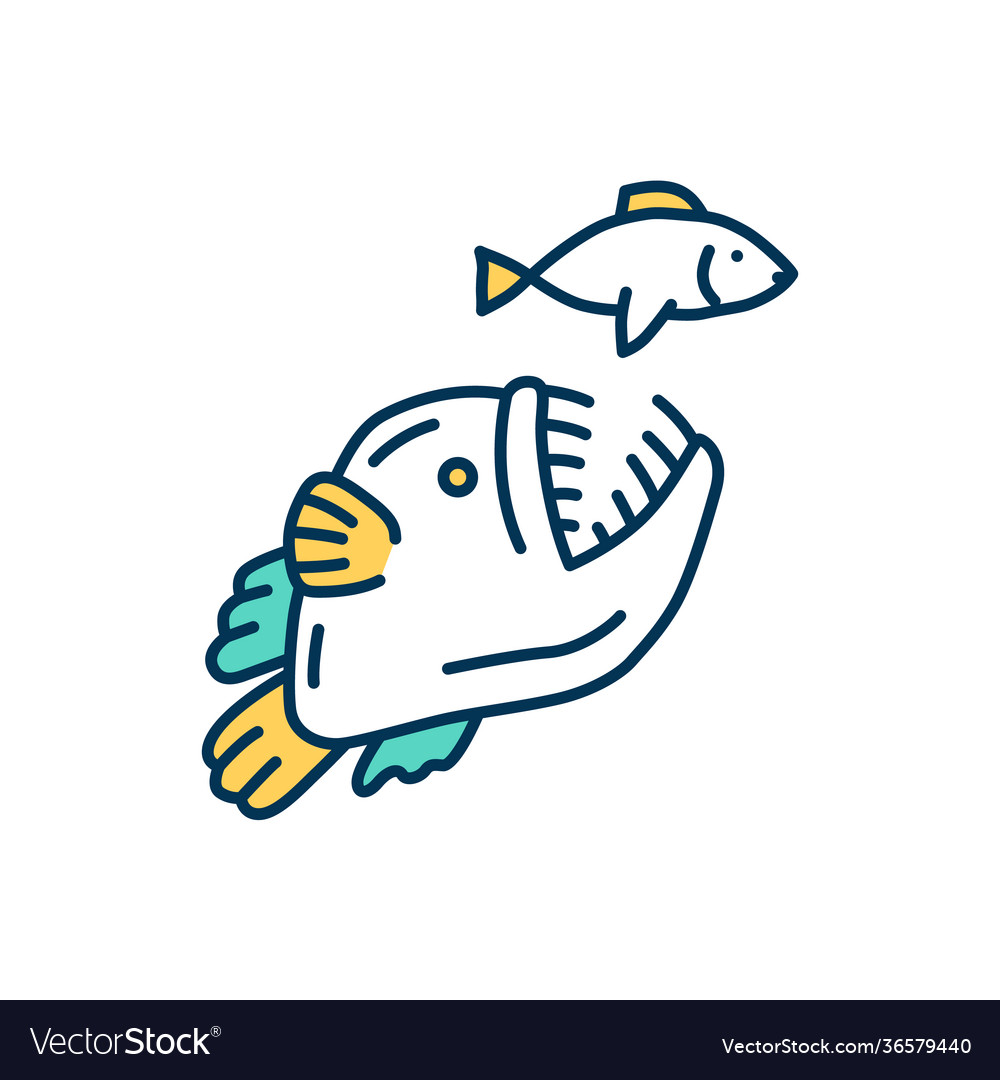 Aquatic food web rgb color icon Royalty Free Vector Image Aquatic food web rgb color icon Royalty Free Vector Image