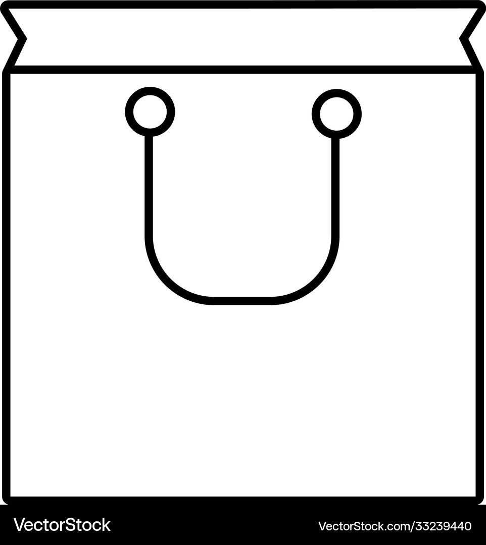 Bag shopping style line icon Royalty Free Vector Image