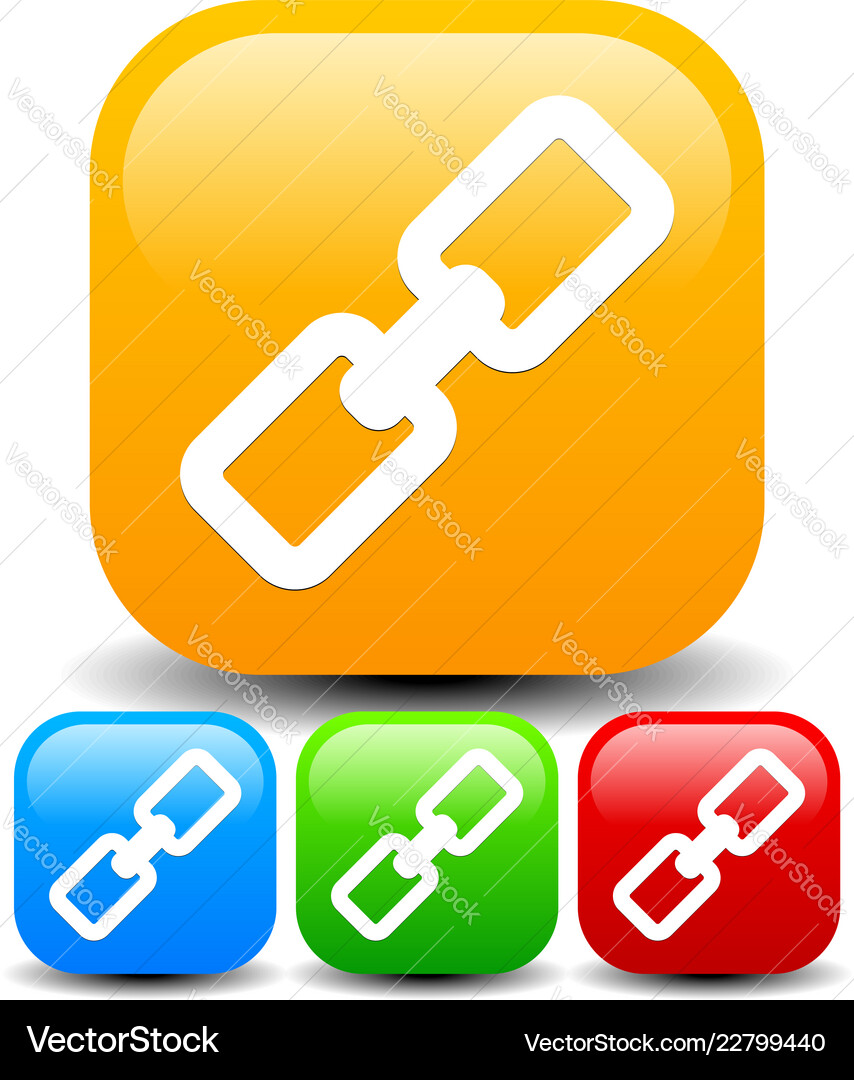 Bright icons with chain link symbols Royalty Free Vector