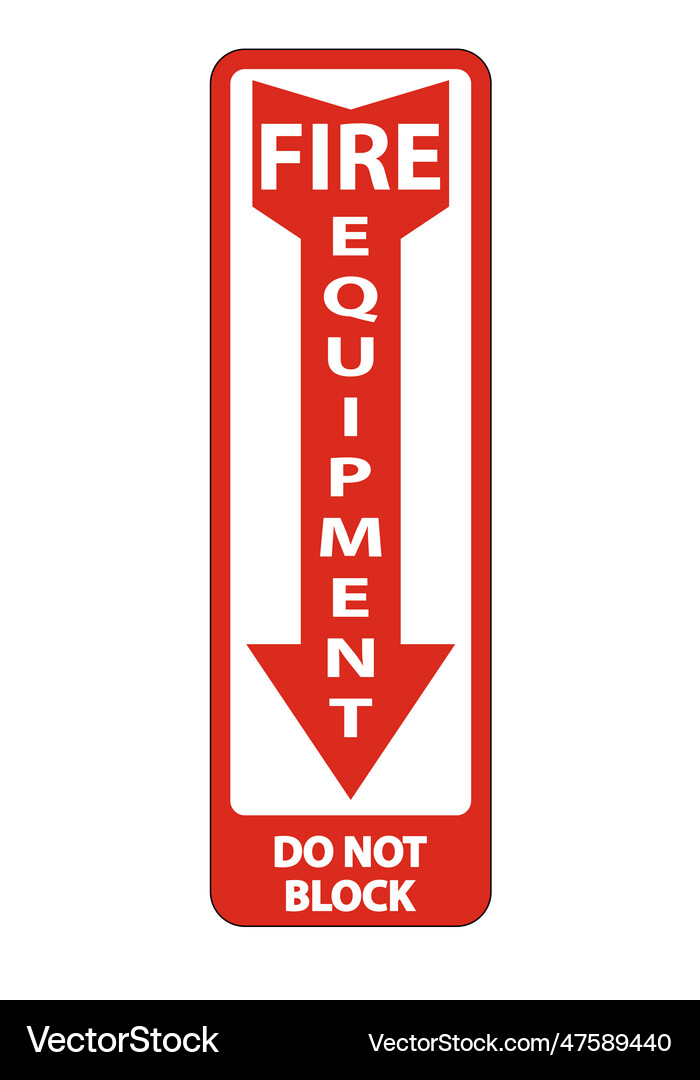 Fire extinguisher do not block sign on white Vector Image