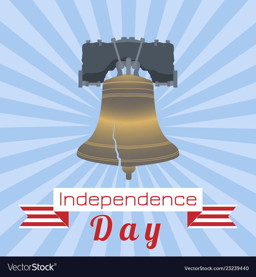 Independence day of the usa liberty bell tape Vector Image