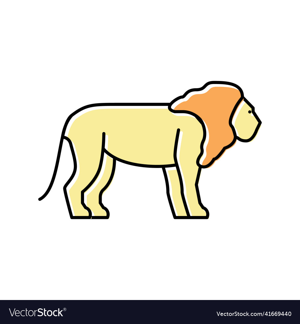 Lion animal in zoo color icon Royalty Free Vector Image