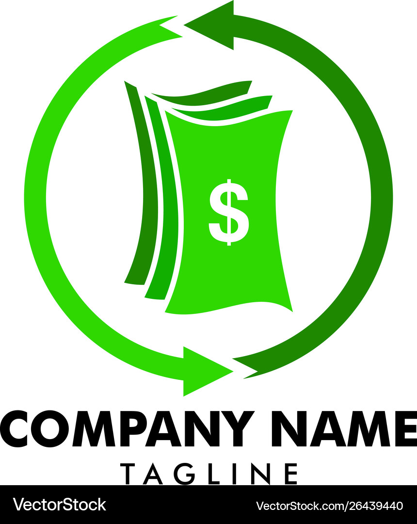 Money exchange logo template currency Royalty Free Vector