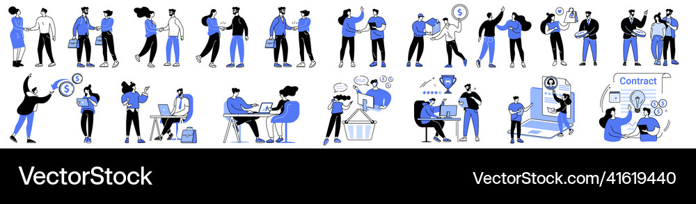 Negotiating business people Royalty Free Vector Image