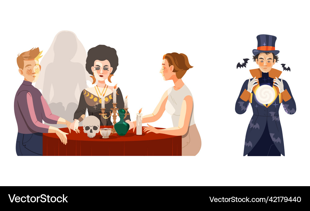 Occult session fortune teller and magician Vector Image