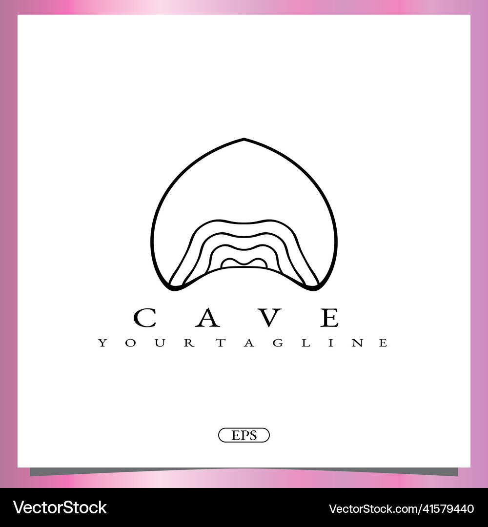 Outline cave logo premium elegant template eps 10 Vector Image