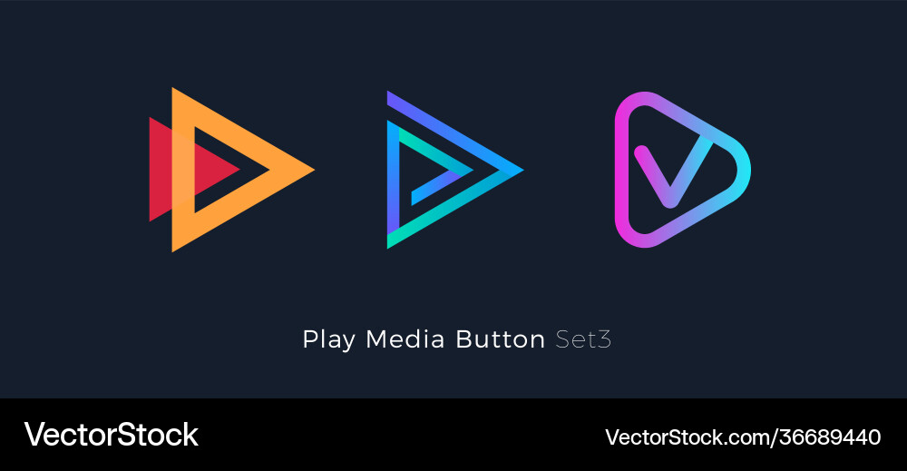 Play button foe media app multimedia player logo Vector Image