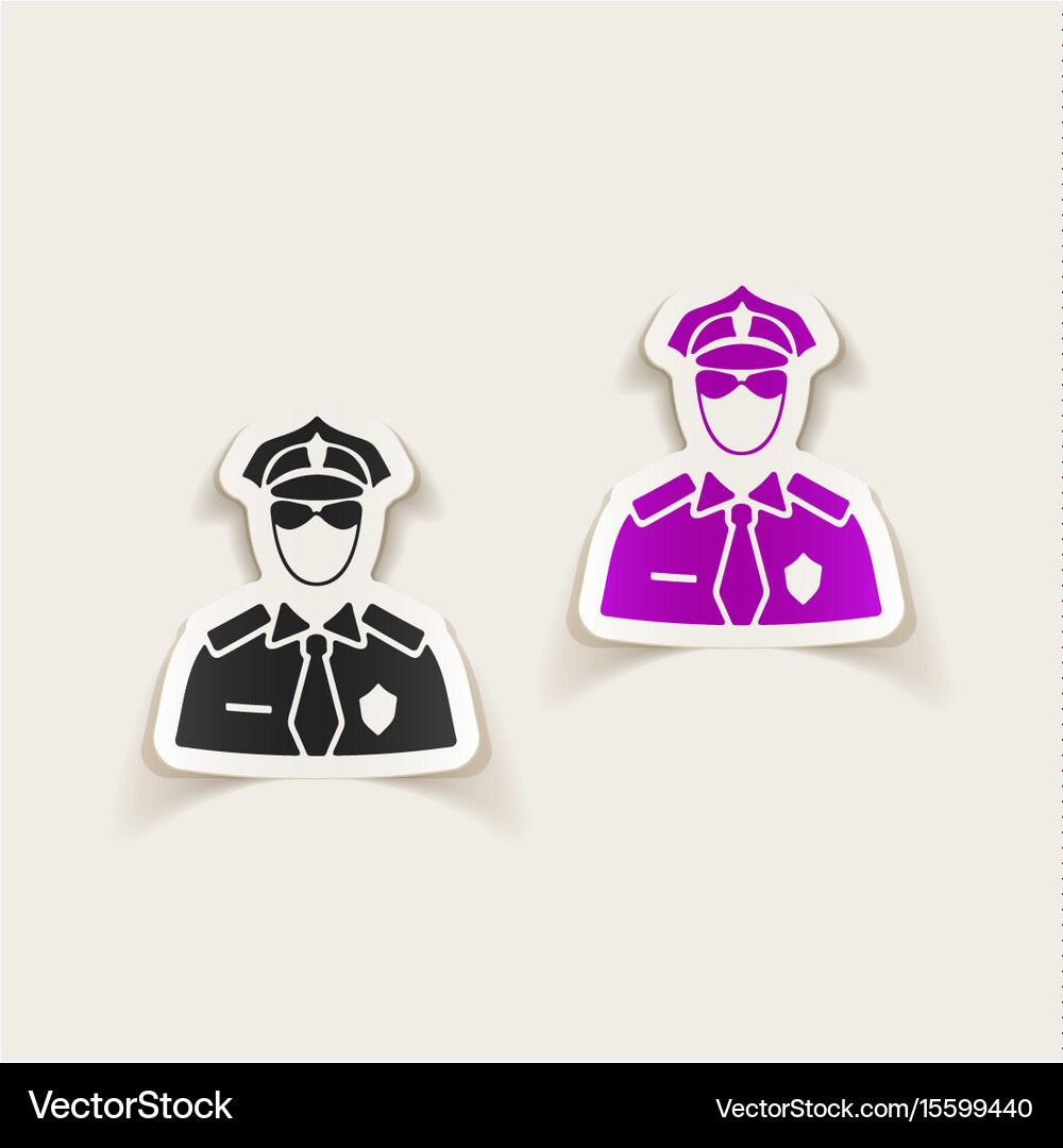 Realistic design element police officer Royalty Free Vector