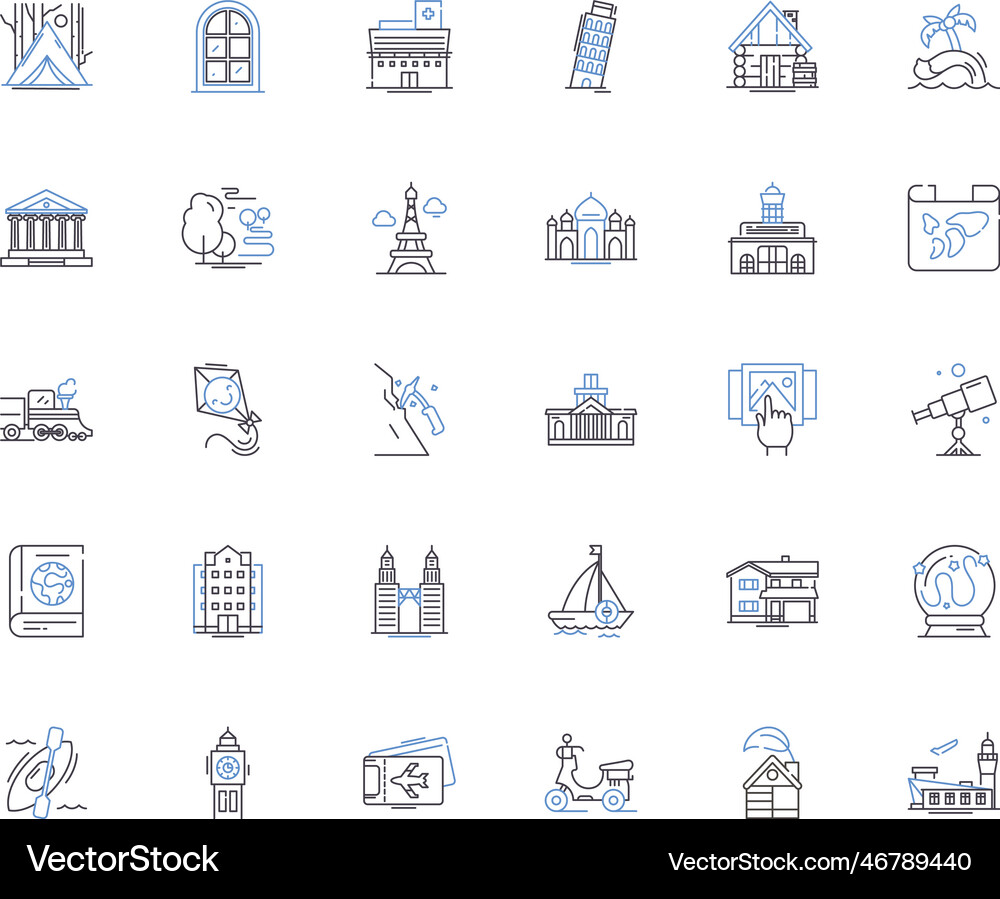 Service industry line icons collection Royalty Free Vector