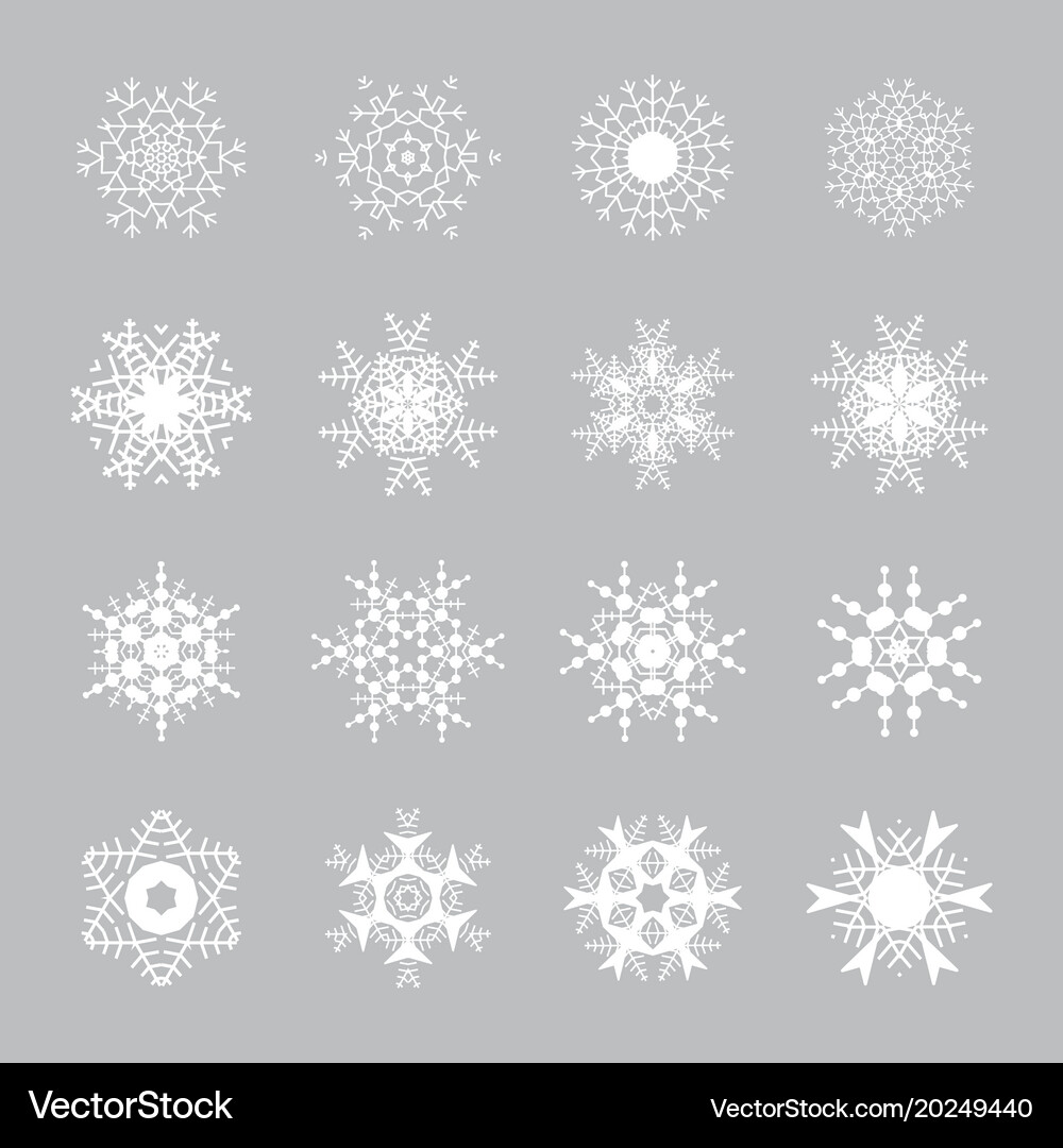 Snowflake icons snow symbol Royalty Free Vector Image