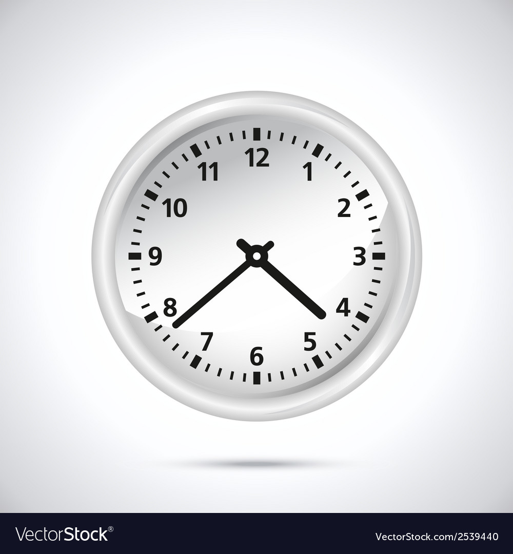 White clock Royalty Free Vector Image - VectorStock