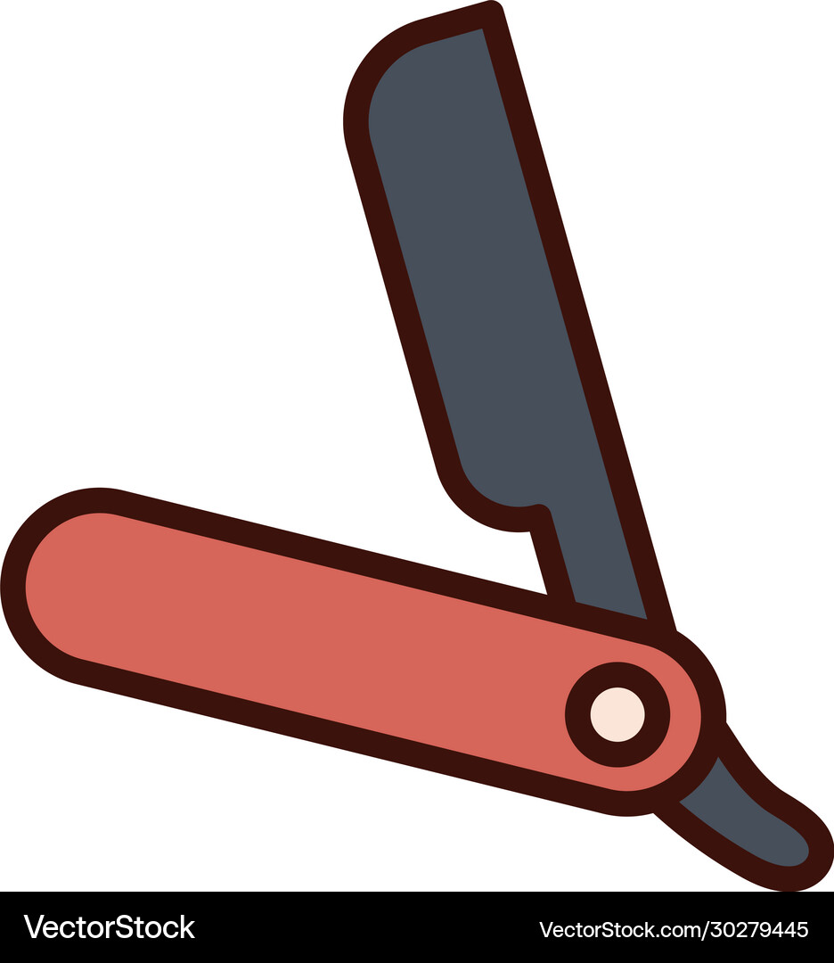 Barber razor line and fill icon Royalty Free Vector Image