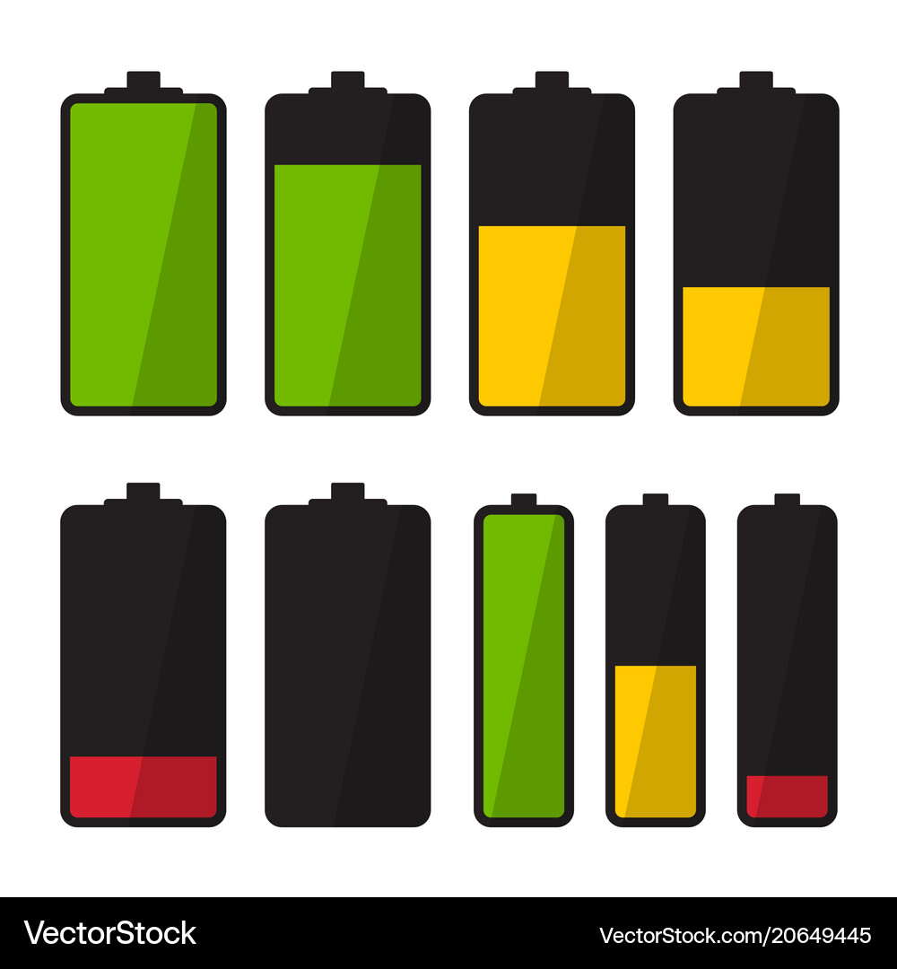 Battery icon simple energy symbol Royalty Free Vector Image