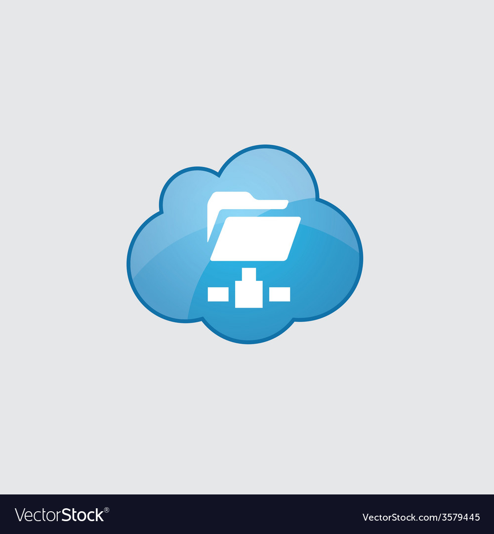 Blue cloud net folder icon Royalty Free Vector Image
