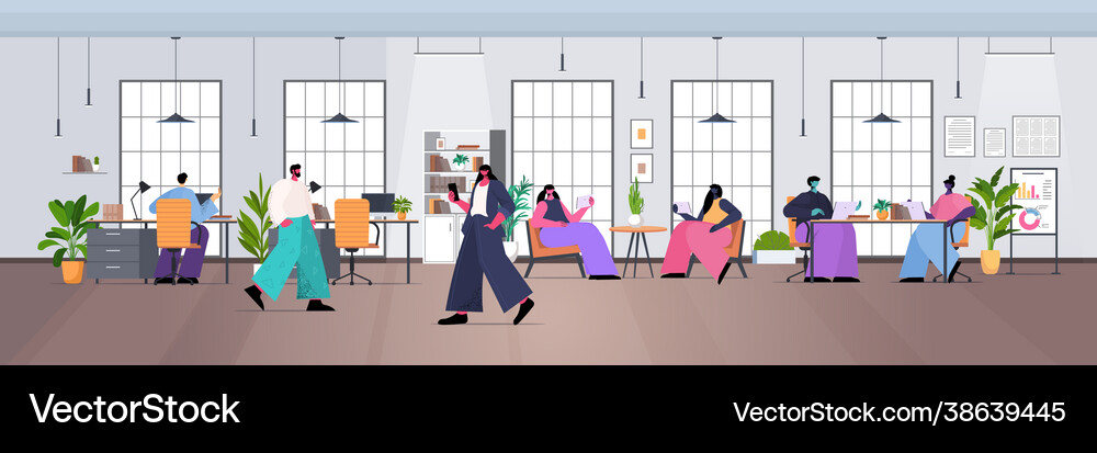 Businesspeople team working together in creative Vector Image