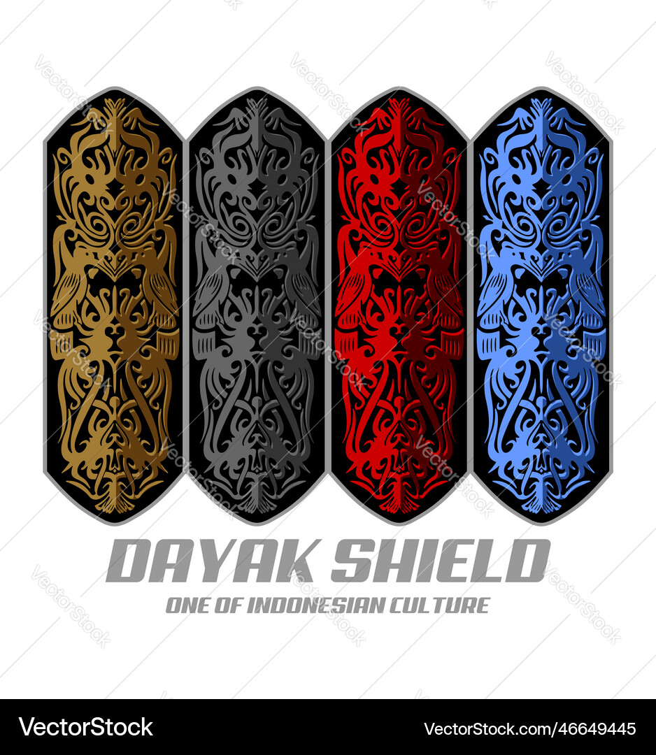 Dayak shield art for graphic design Royalty Free Vector