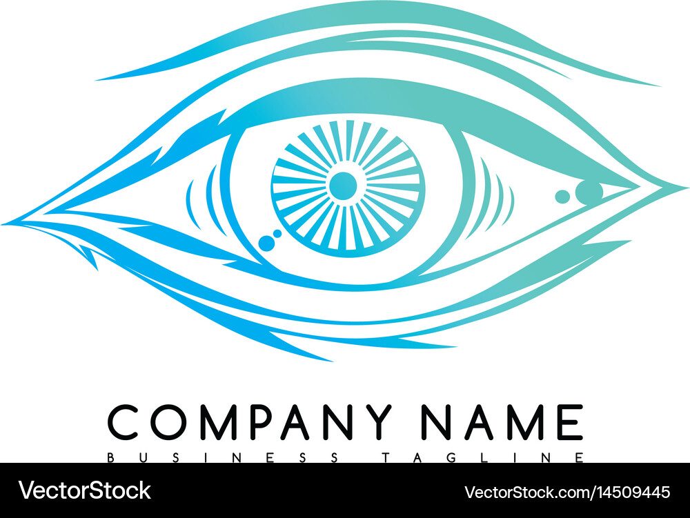 Eye look see logo logotype template art Royalty Free Vector