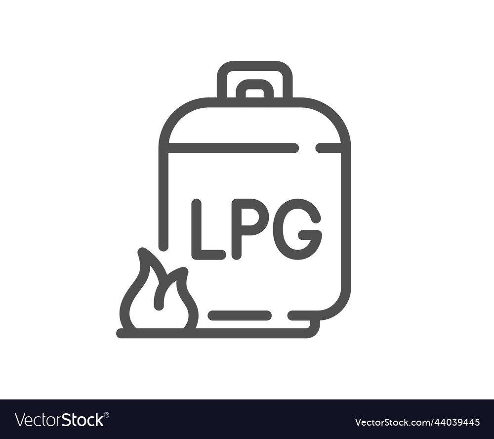 Gas cylinder line icon lpg fuel container sign Vector Image