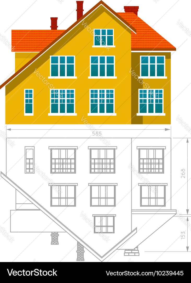 House icon and drawing Royalty Free Vector Image