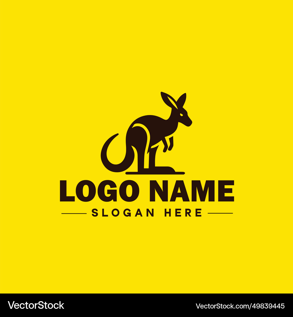 Kangaroo logo and icon symbol clean flat modern Vector Image