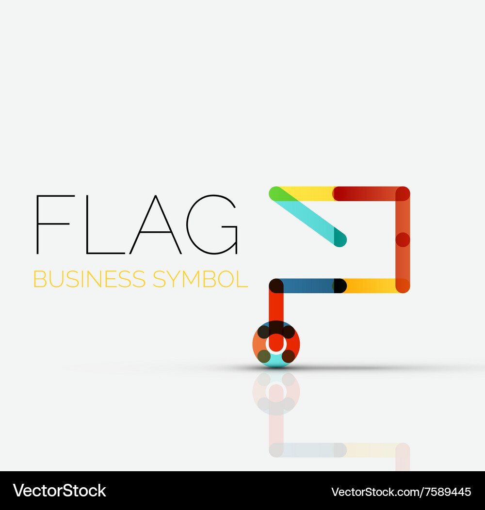 Logo flag abstract linear geometric business icon Vector Image