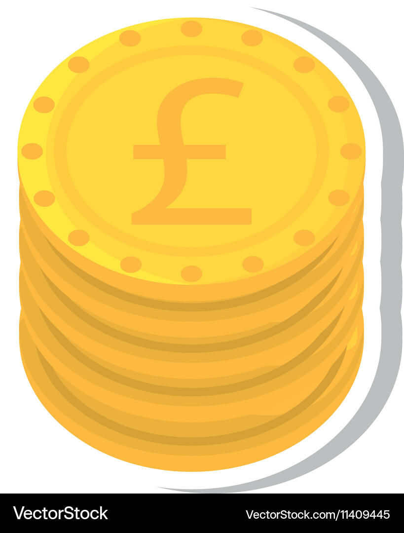 Pound sterling coin isolated icon Royalty Free Vector Image