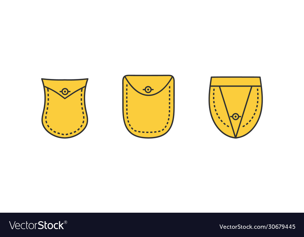 Set patch pockets Royalty Free Vector Image - VectorStock