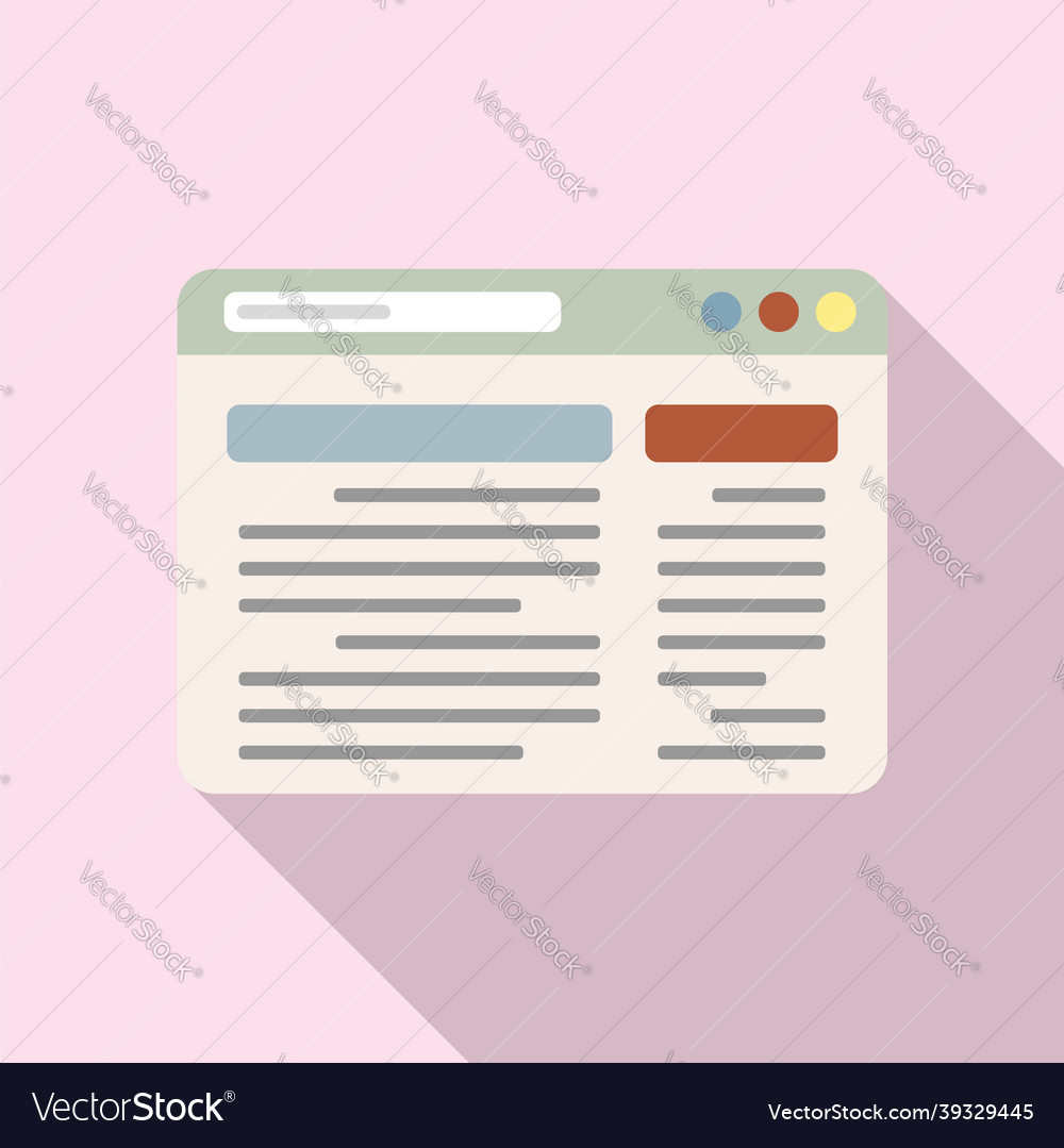 Ui browser icon flat internet computer Royalty Free Vector