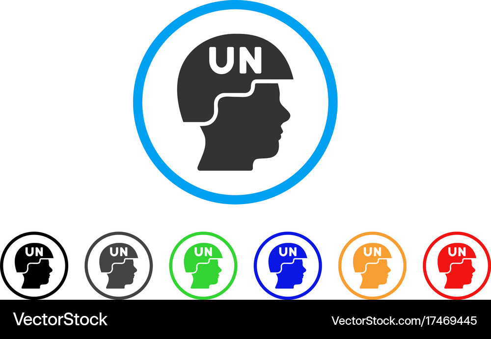 United nations soldier helmet rounded icon Vector Image