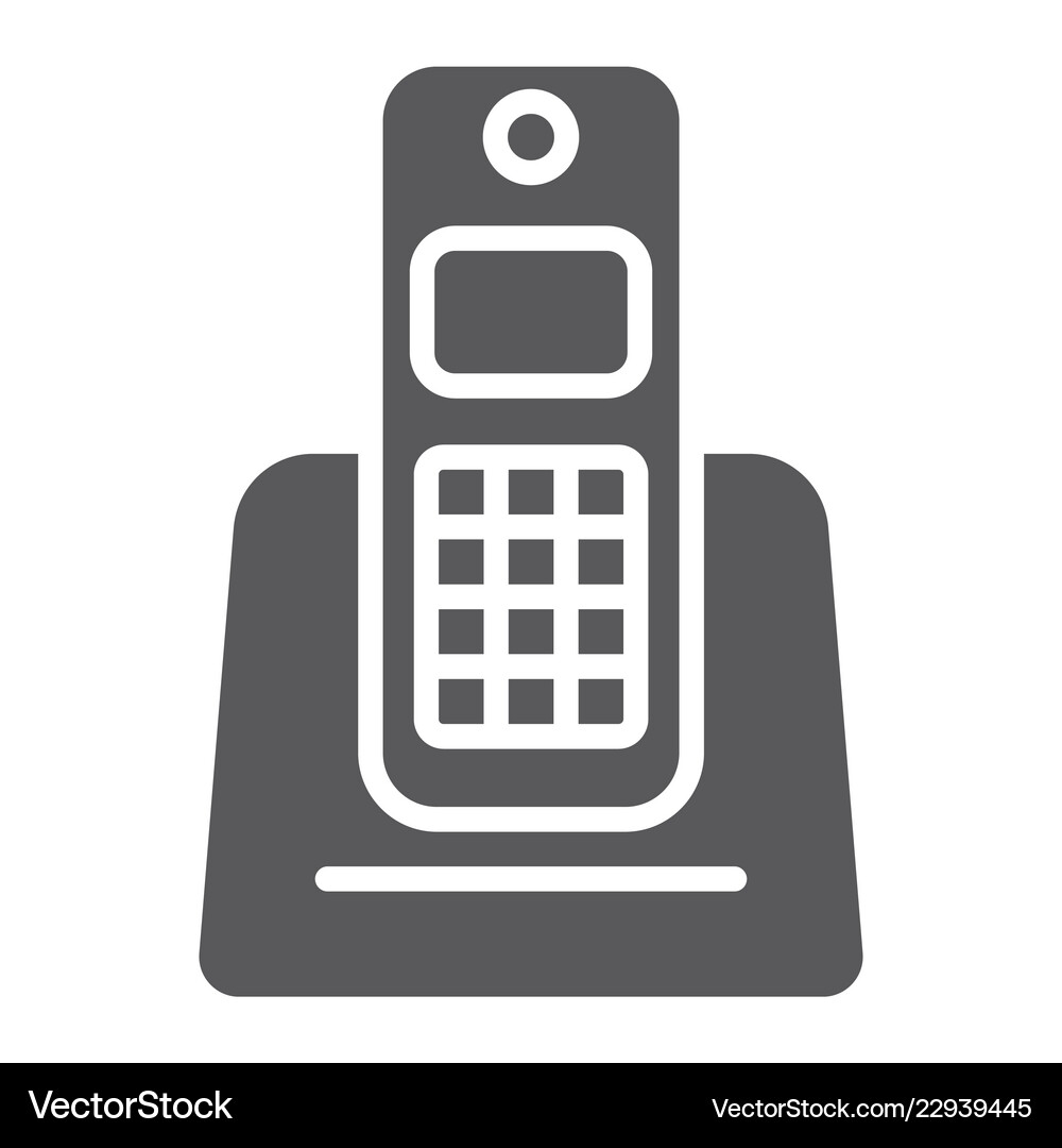 Wireless telephone glyph icon appliance Royalty Free Vector