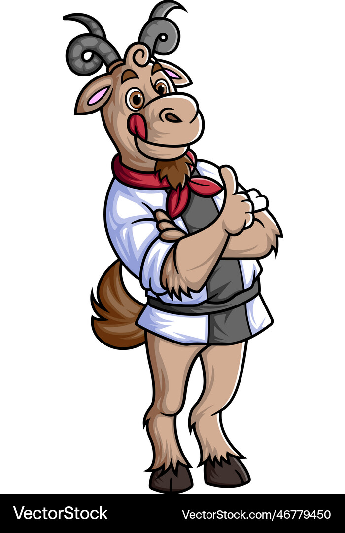 A cartoon goat working as professional chef Vector Image
