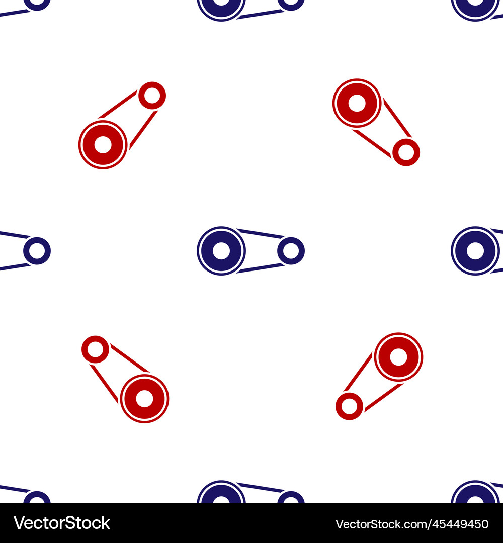Blue and red timing belt kit icon isolated Vector Image
