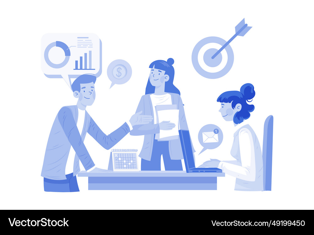 Business planning schedule concept on a white Vector Image