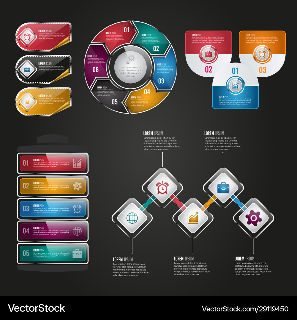 Digital business infographic design Royalty Free Vector