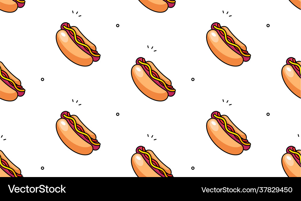 Hot dog seamless pattern Royalty Free Vector Image