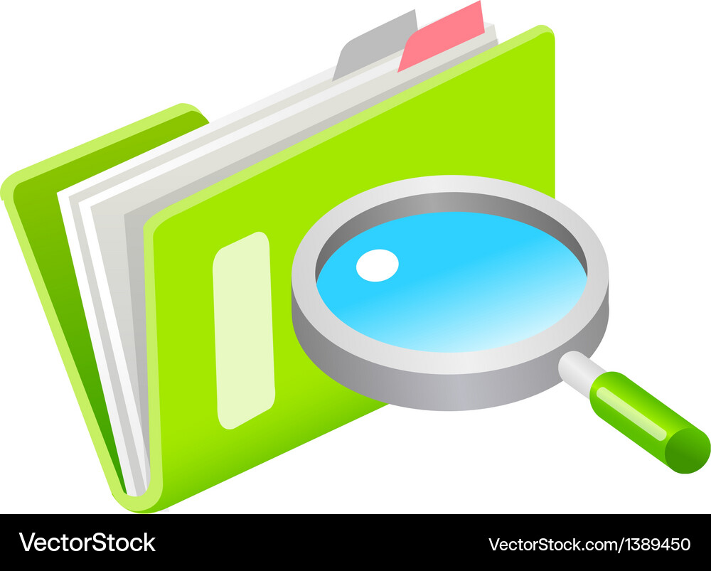 Icon file and magnifying glass Royalty Free Vector Image