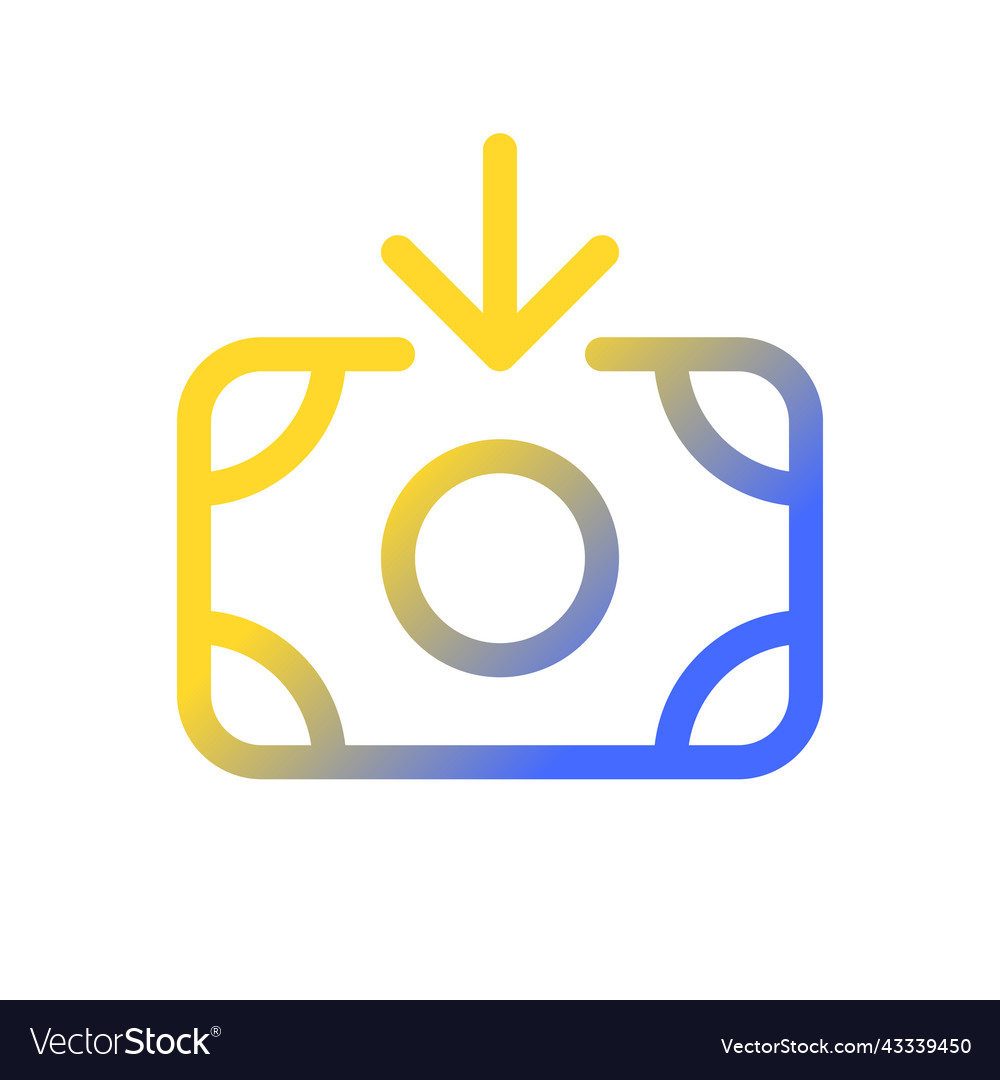 Inbound cash pixel perfect gradient linear ui icon